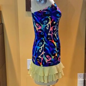 Dresses | Neons Funky Print Strapeless Sleeveless Mini Top Tube Dress ...